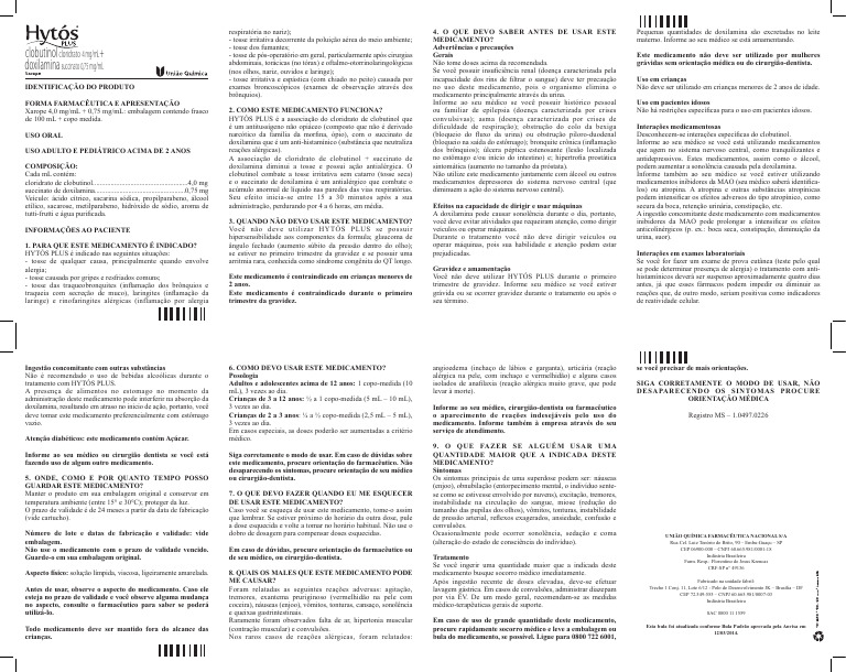 Bula Hytos Plus Xarope | PDF | Gravidez | Alergia