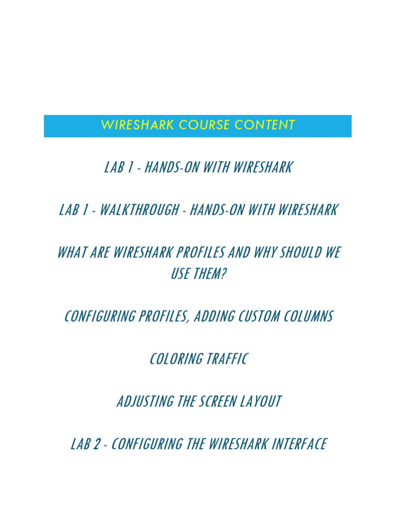 Wireshark Course: Hands-On Labs & Analysis | PDF | Transmission Control ...
