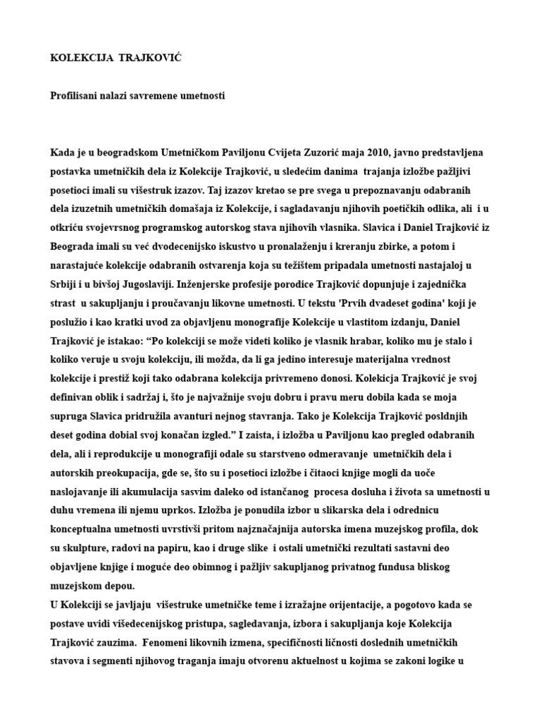 On Kolekcija Trajkovic Zepter Madl 'Art | PDF