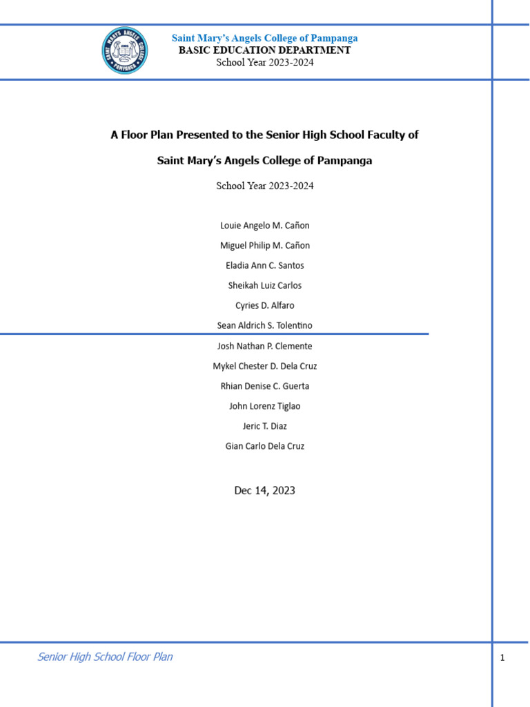 Floor Plan Pre Cal Book Shelf | PDF