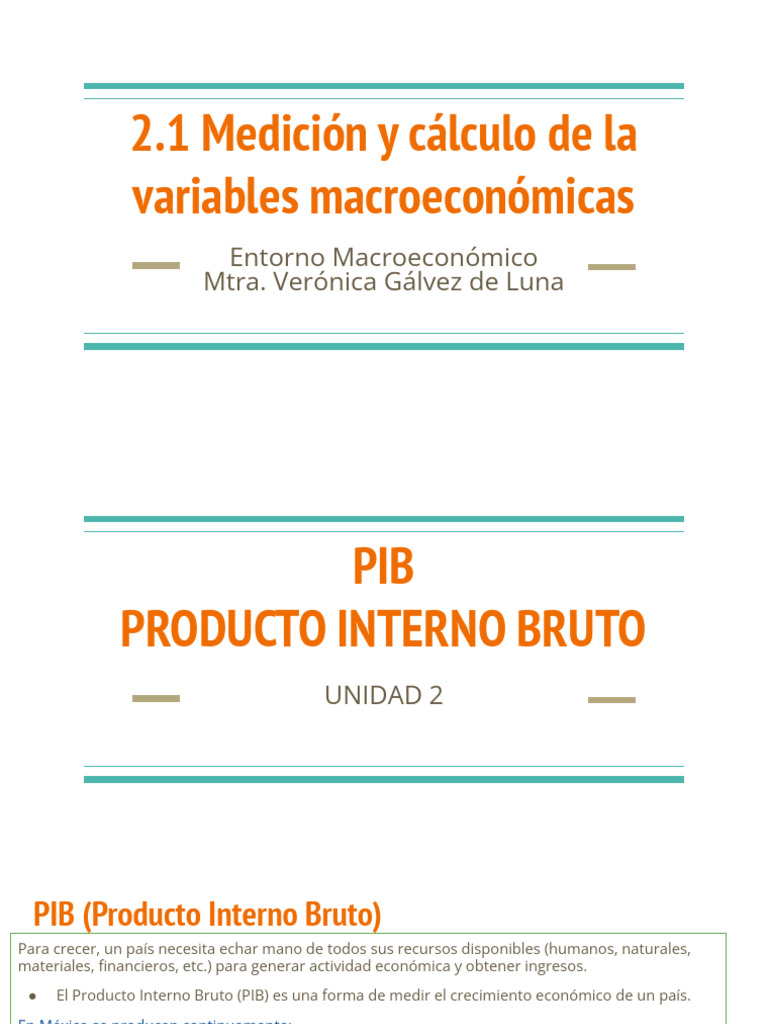 Medición Y Cálculo De Las Variables Macroeconómicas Ad2023 Pdf Producto Interno Bruto