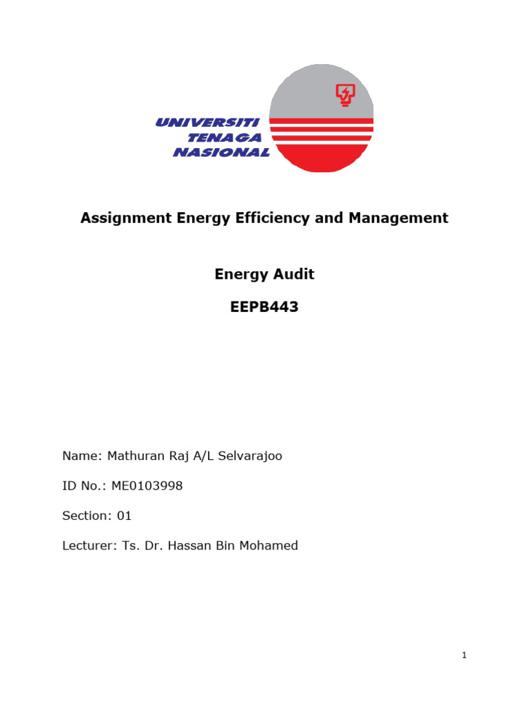 Assignment Energy Audit | PDF | Efficient Energy Use | Energy Conservation