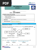 Grade 9 Math Unit 2 Notes | PDF | Exponentiation | Multiplication