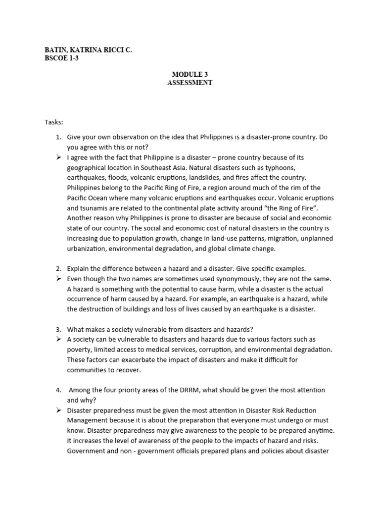 Module 3 Assessment | PDF | Natural Disasters | Hazards Module 3 Assessment | PDF | Natural Disasters | Hazards