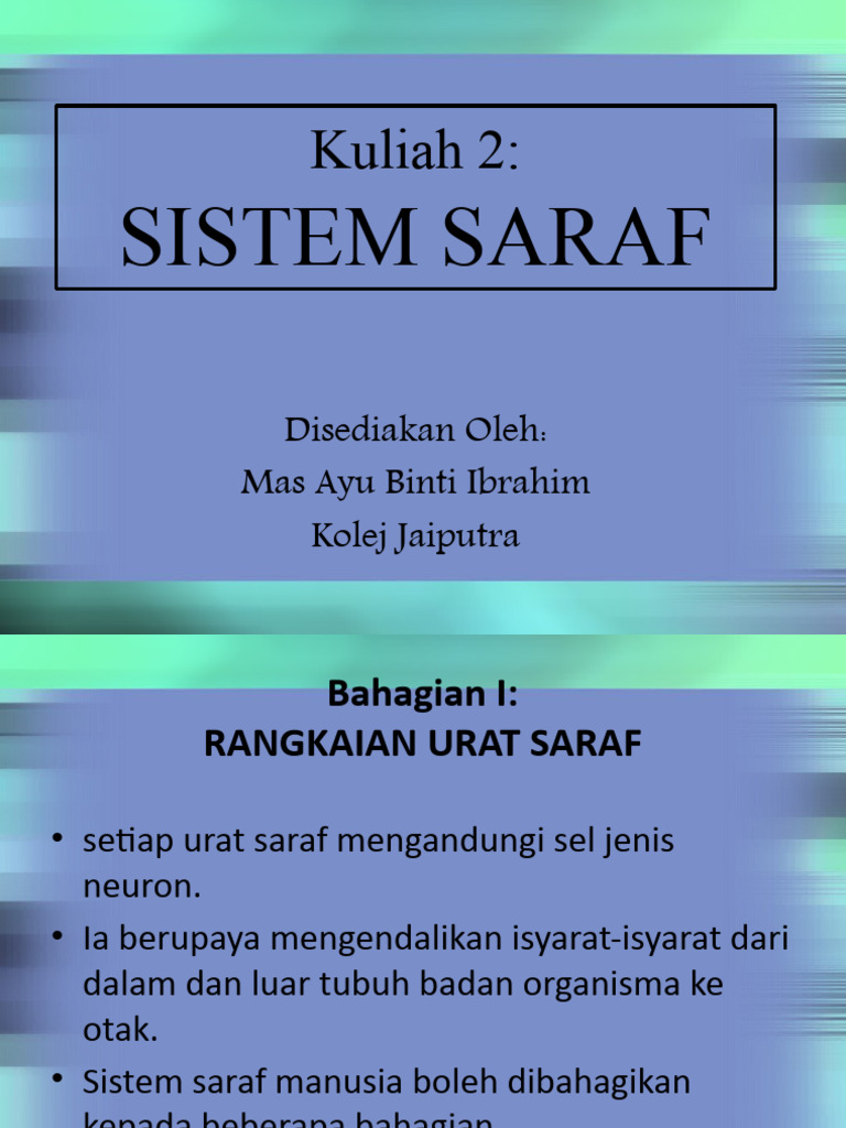 Kuliah 2 - Sistem Saraf | PDF