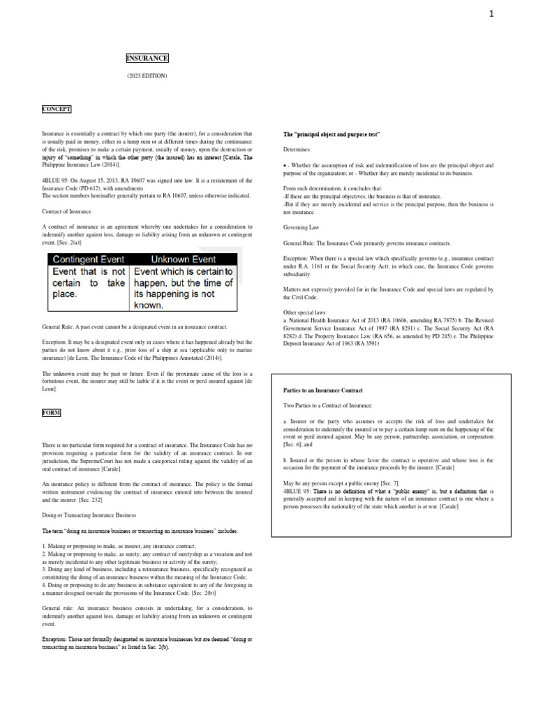 1 Concept | PDF | Insurance | Liability Insurance