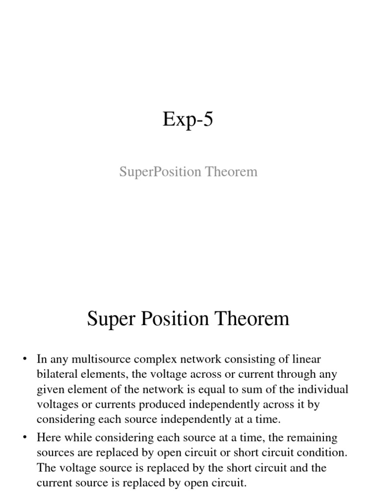 Super Position Theorem | PDF | Electrical Network | Voltage