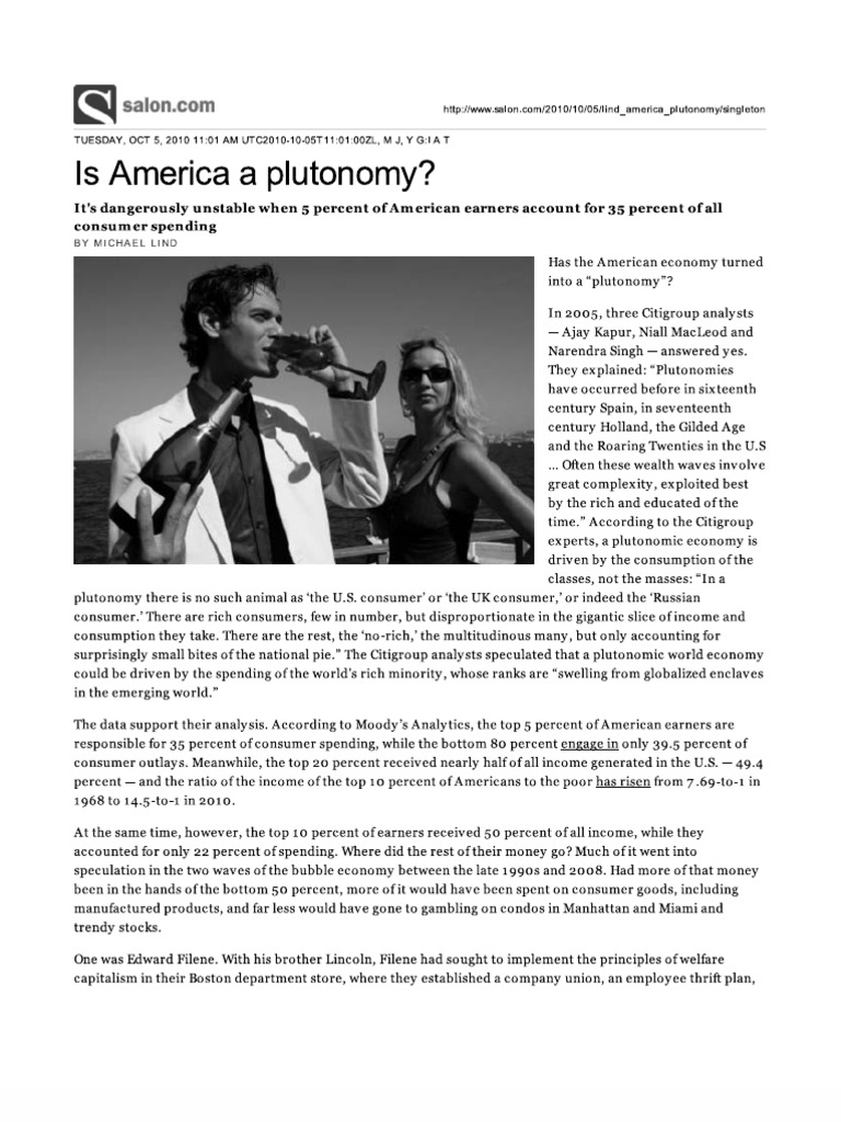 05-10-11 Is America A Plutonomy? | PDF | Great Depression | Capitalism