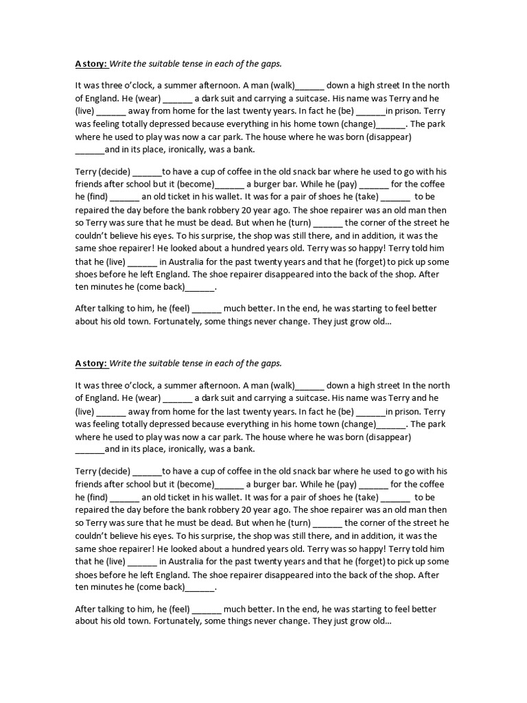 2) GR Narrative Tenses. Exercise 1 | PDF