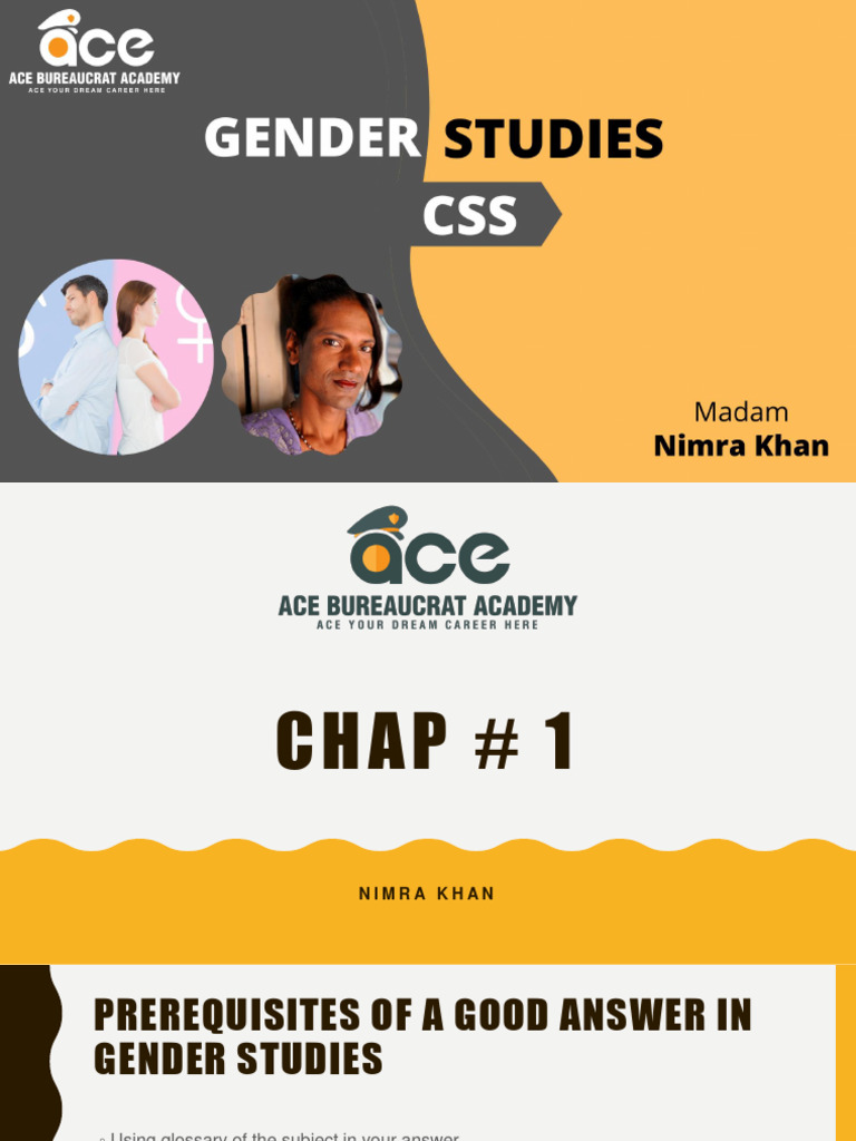 Gender Studies Chap 1 | PDF | Gender | Gender Studies