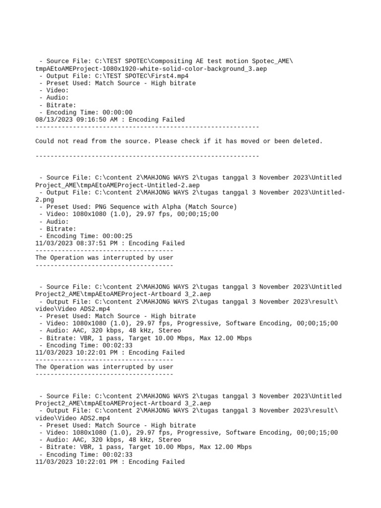 AMEEncoding Error Log PDF Information And Communications Technology