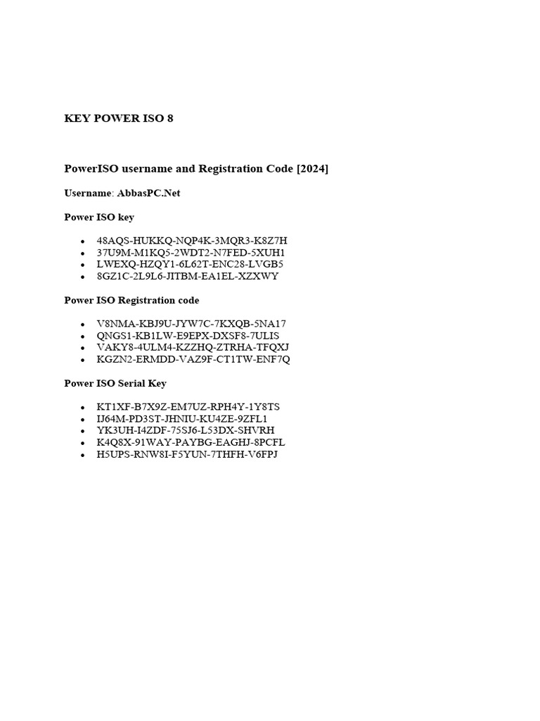 Key Power Iso 8 | PDF