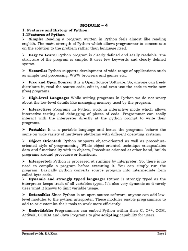 Module 4 - Python | PDF | Programming | Computer Program Module 4 - Python | PDF | Programming | Computer Program