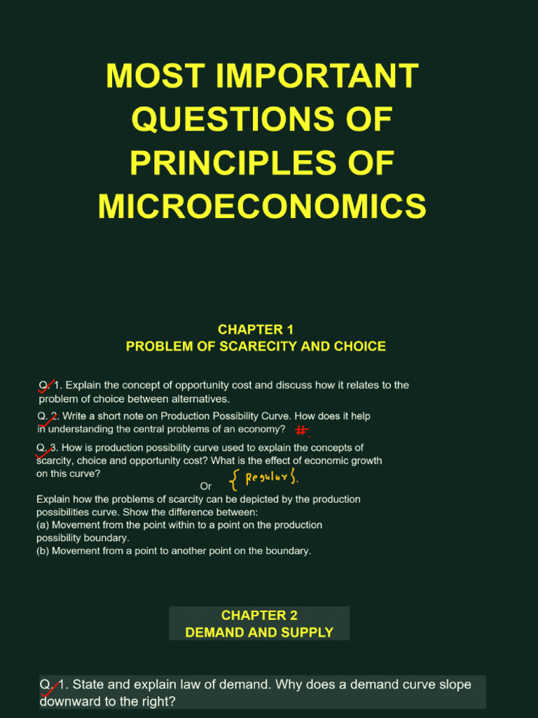 MICRO ECONOMICS Important Questions | PDF