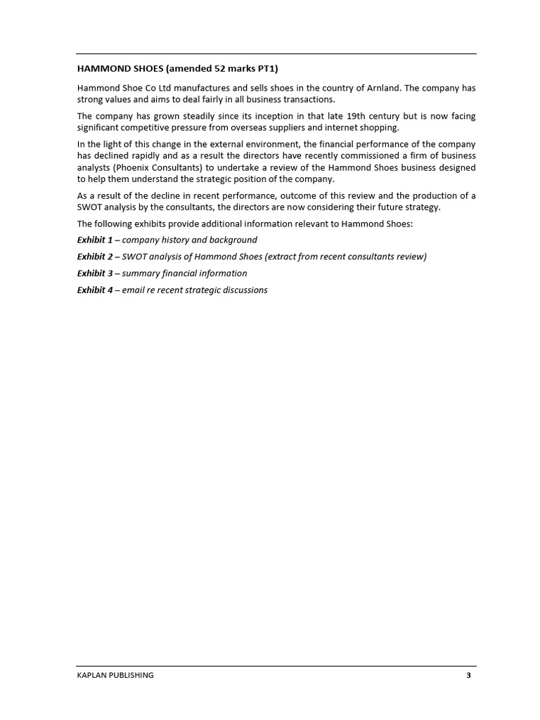 SBL PT1 2022 Hammond 52 Marks Questions V2 | PDF | Business