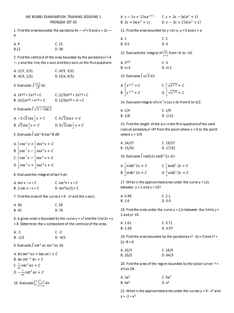 ME Boards 1 Problem Set 05 | PDF
