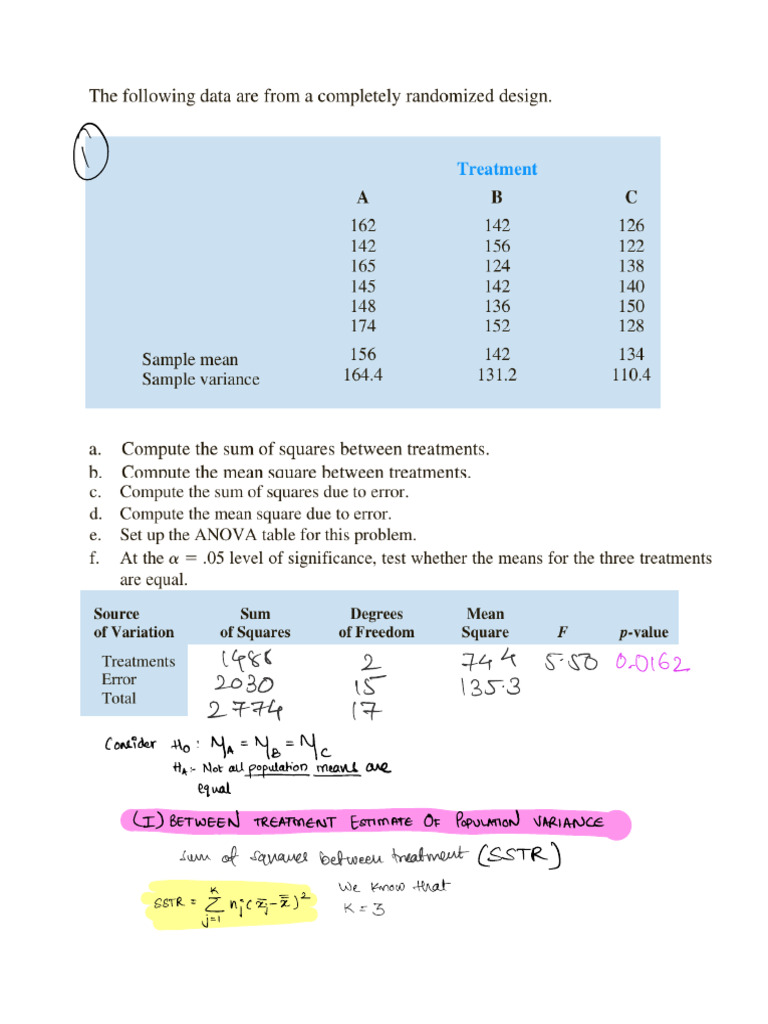 ANOVA WorksheetAnswerKey | PDF | Analysis Of Variance | Scientific Theories