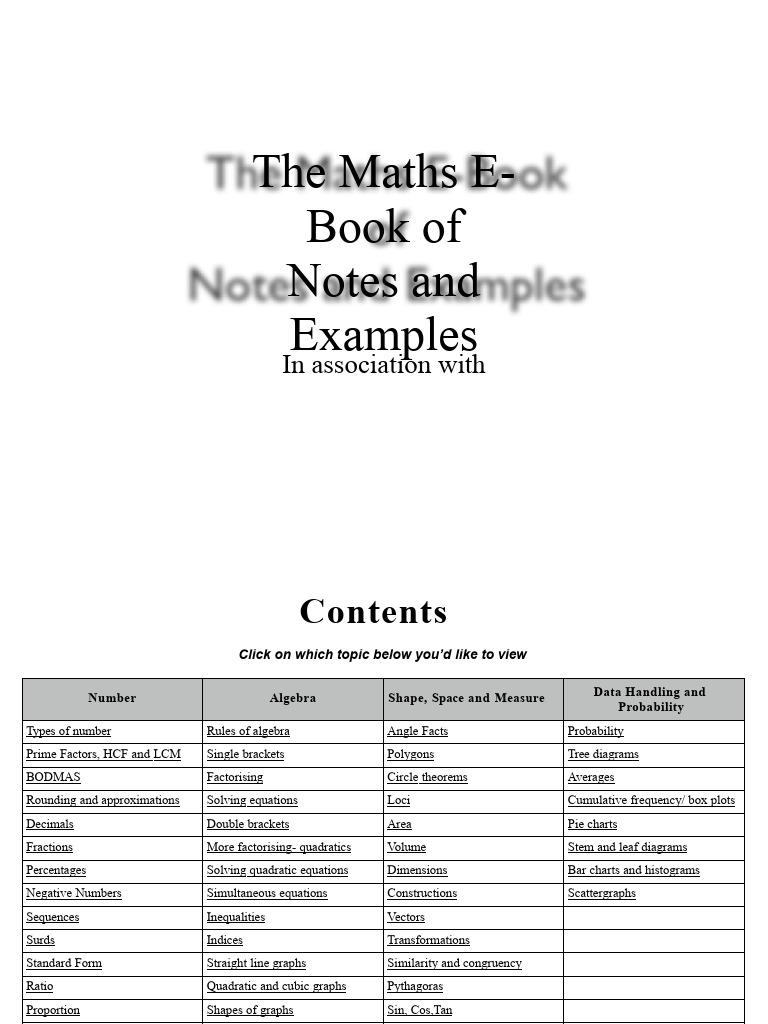 The Maths Ebook | PDF | Mathematics | Algebra