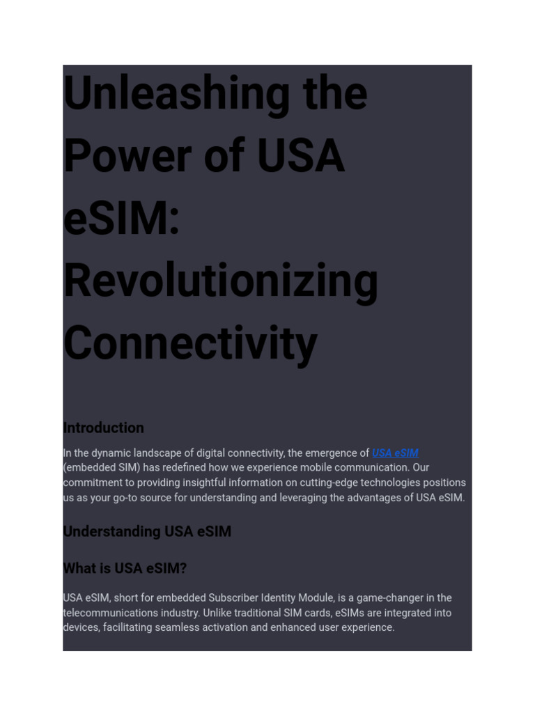 Usa Esim | PDF | Internet Of Things | Information Technology