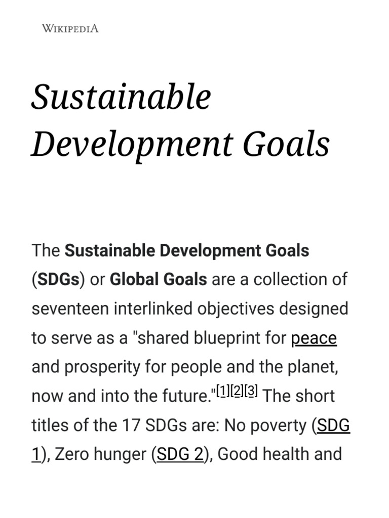 Sustainable Development Goals - Wikipedia | PDF