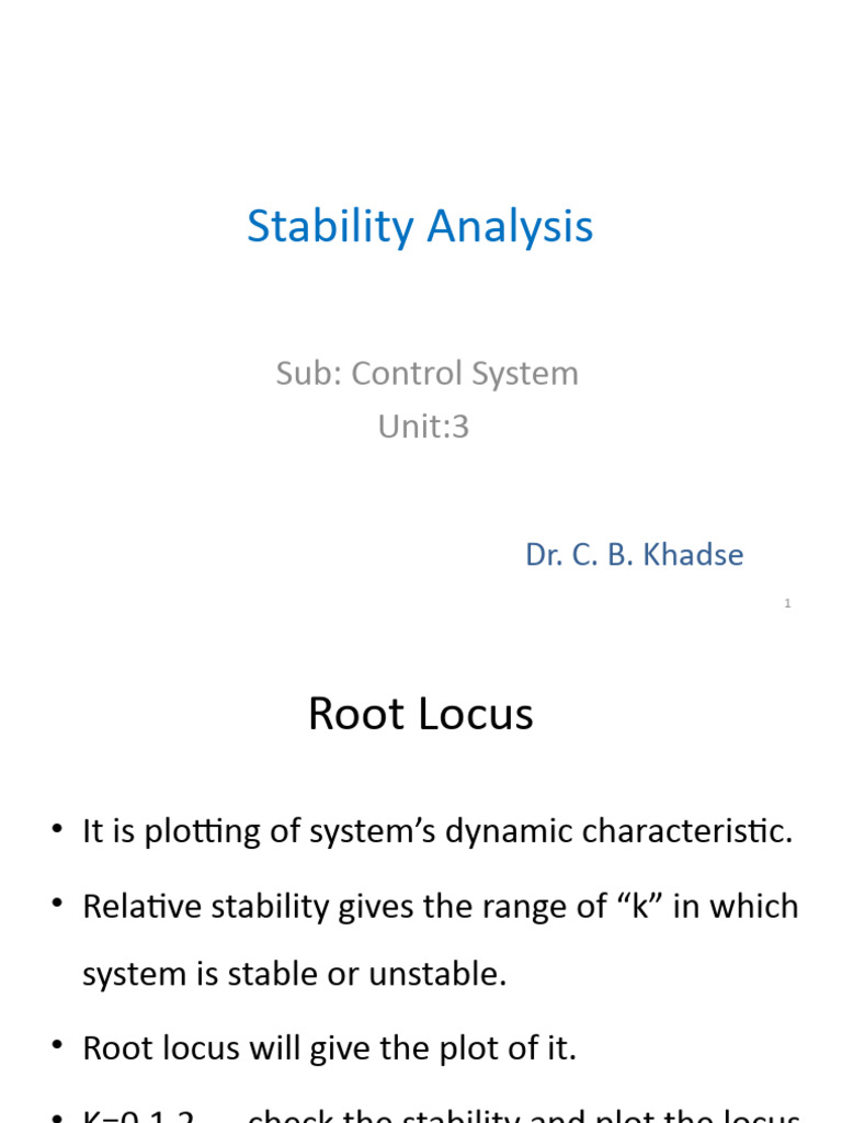 Lec 6 Unit 3 Stability Analysis | PDF | Zero Of A Function | Mathematical Concepts