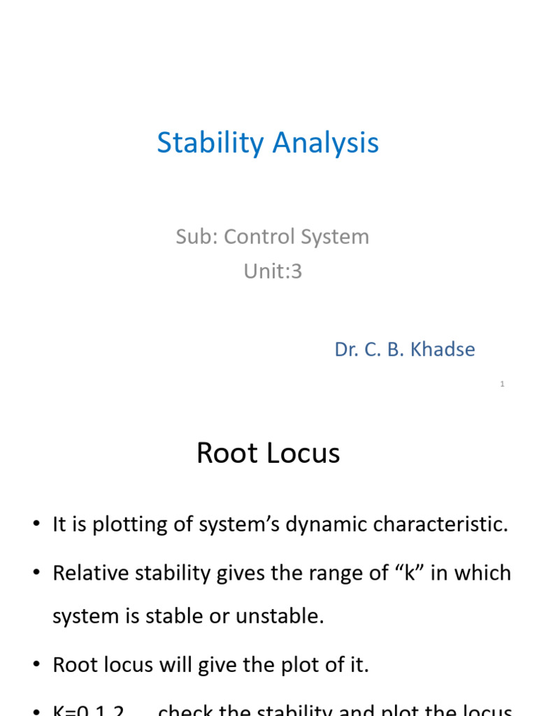 Lec 6 Unit 3 Stability Analysis | PDF | Zero Of A Function | Applied Mathematics