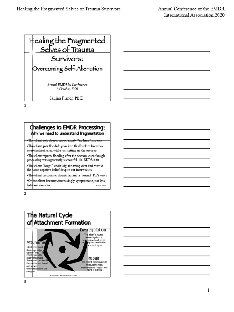 GS5 - Janina Fisher - Plenary Healing The Fragmented Self Handout | PDF ...