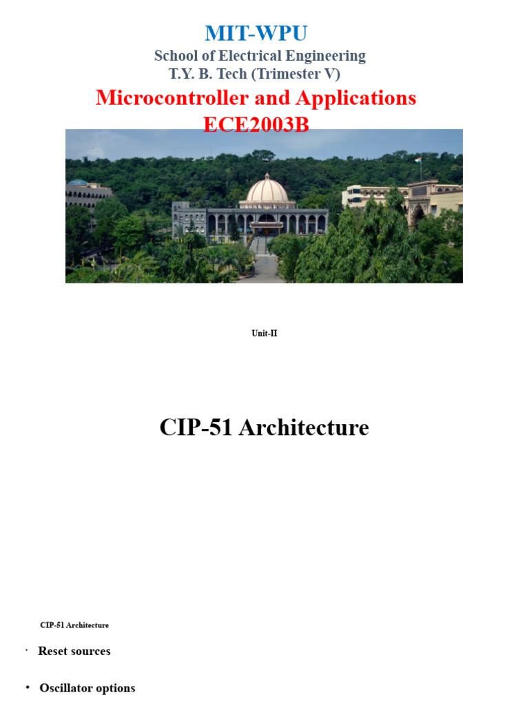 CIP51 ArchitectureUnit II | PDF | Microcontroller | Computer Hardware