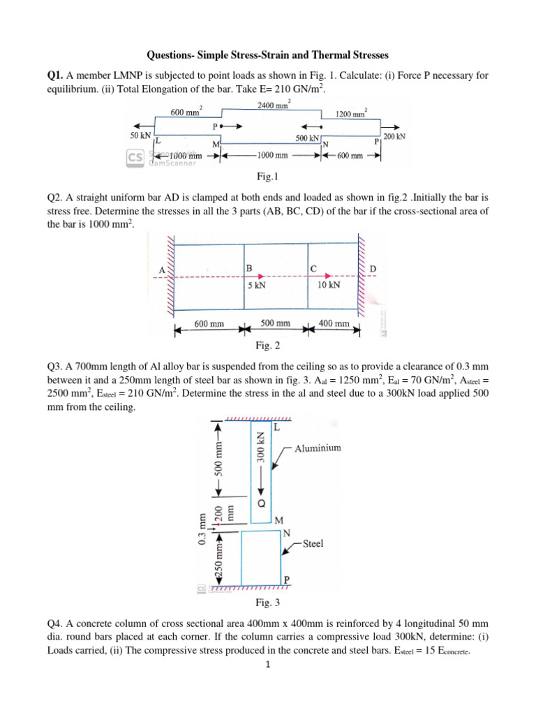 Simple Stress and Strain | PDF | Stress (Mechanics) | Column
