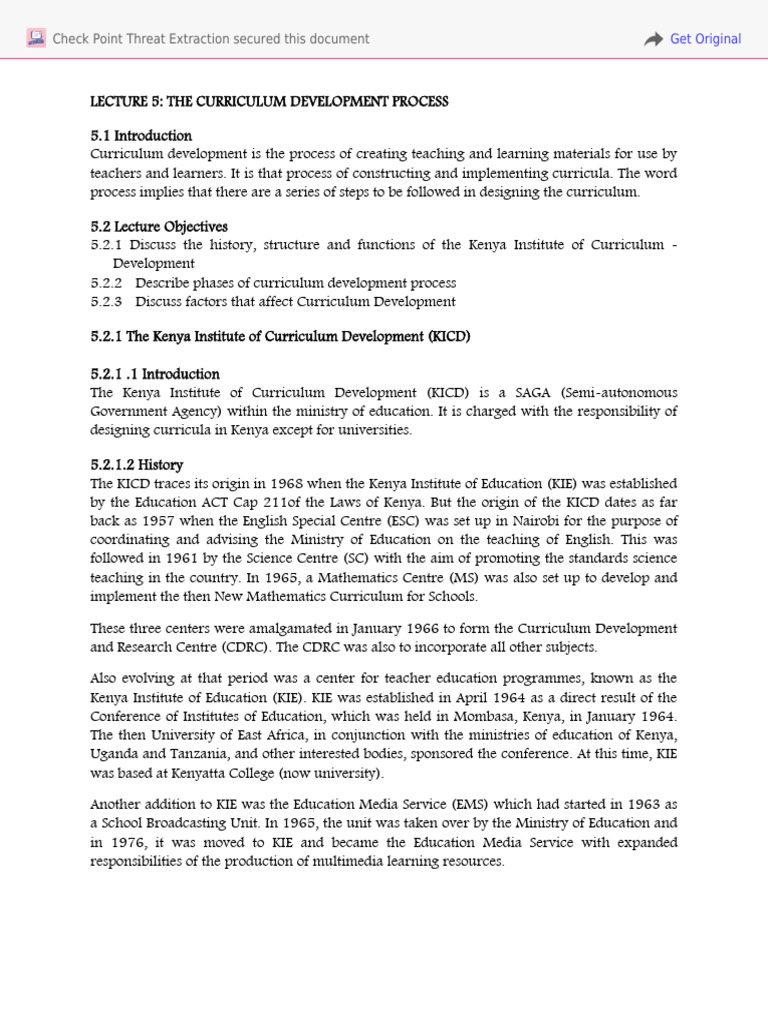 Lecture 5 Curriculum Development - Cleaned | PDF | Curriculum | Learning