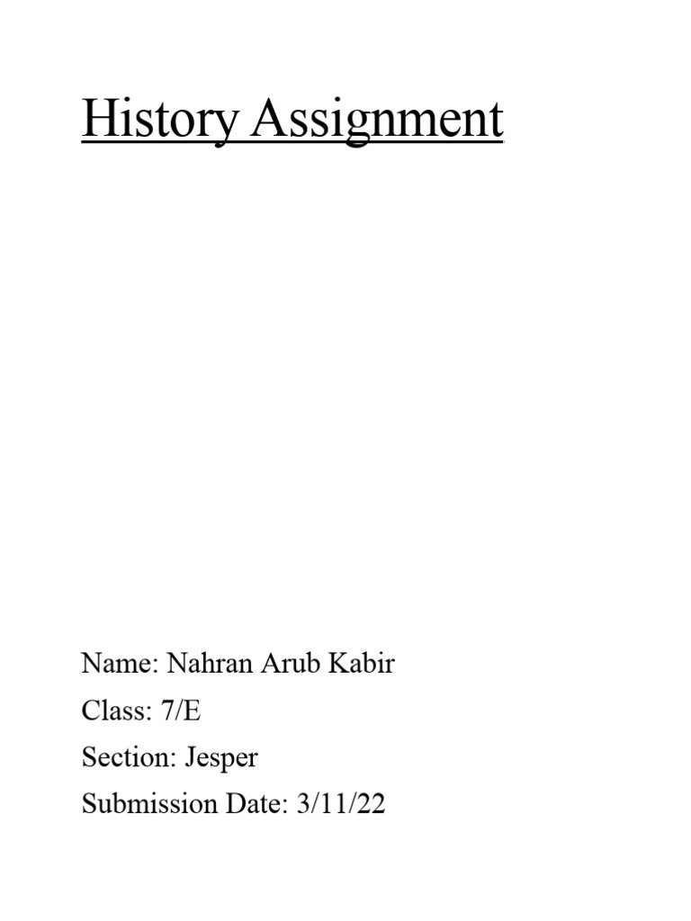 History Assignment | PDF