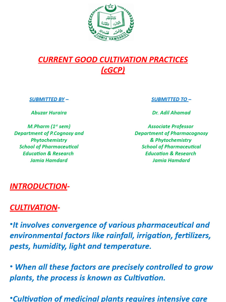 Current Cultivation Practices | PDF