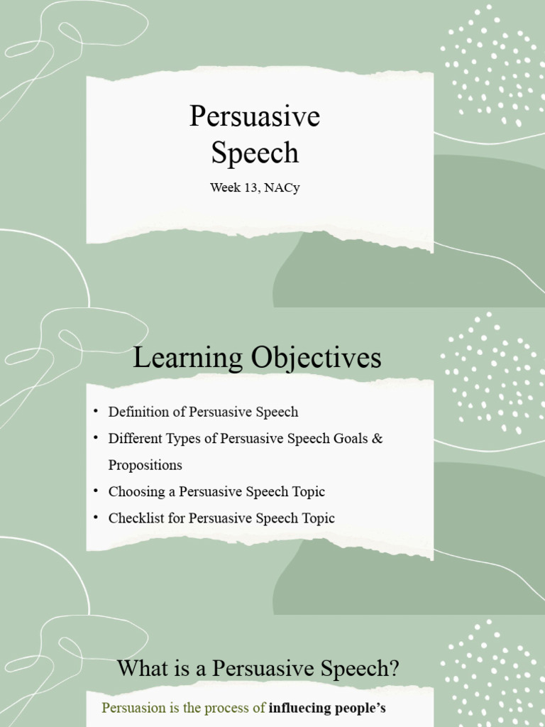 ENG111 Persuasive Speech | PDF | Rhetoric | Persuasion
