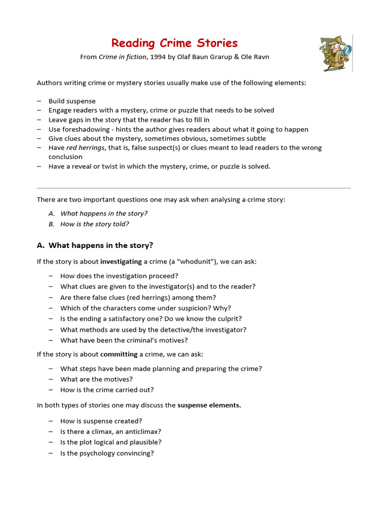 READING CRIME STORIES-guide | PDF