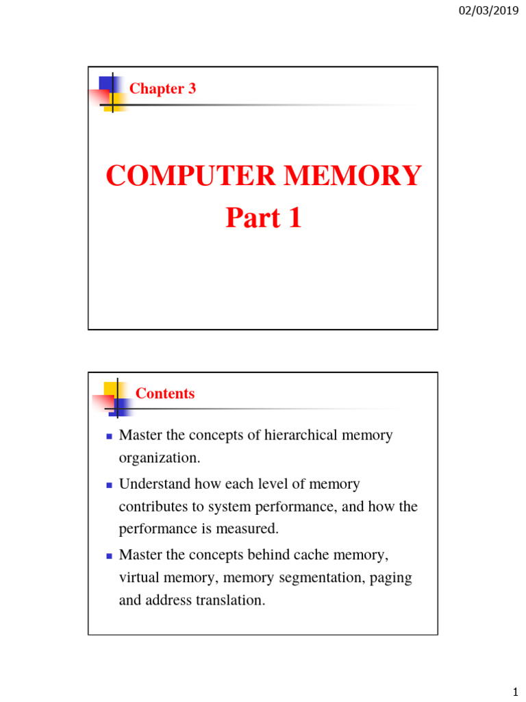 Chapter 3 P1 | PDF | Random Access Memory | Computer Data Storage