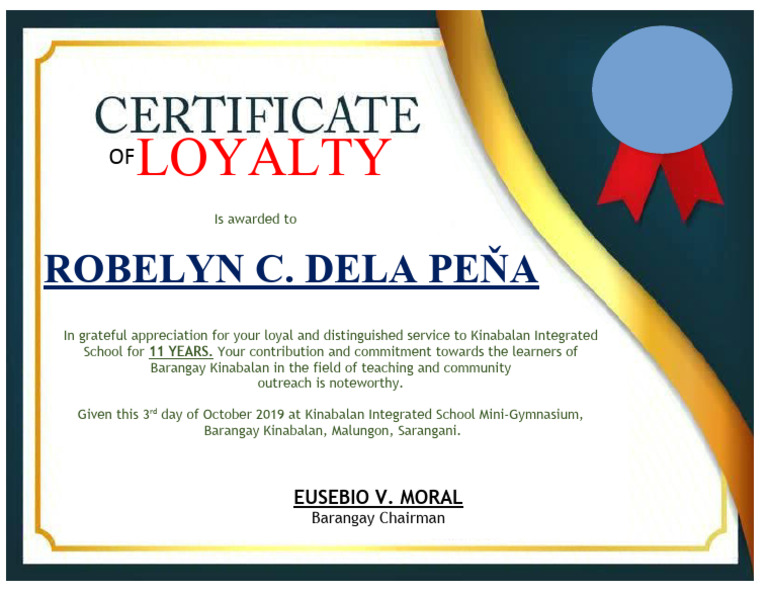 Certificate of Loyalty | PDF