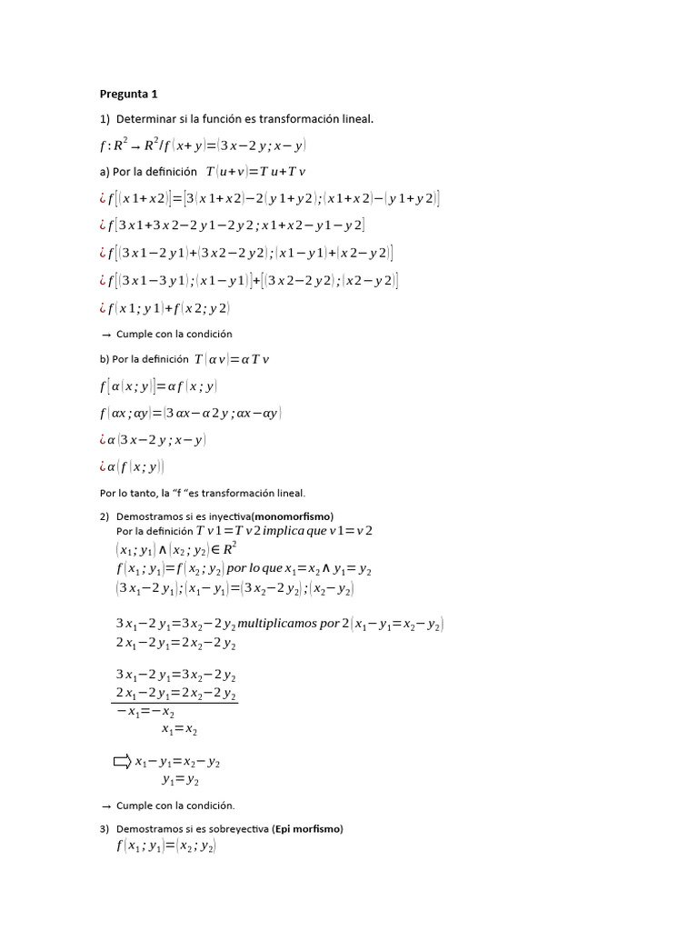 Transformaciones lineales | PDF | Mapa lineal | Álgebra lineal