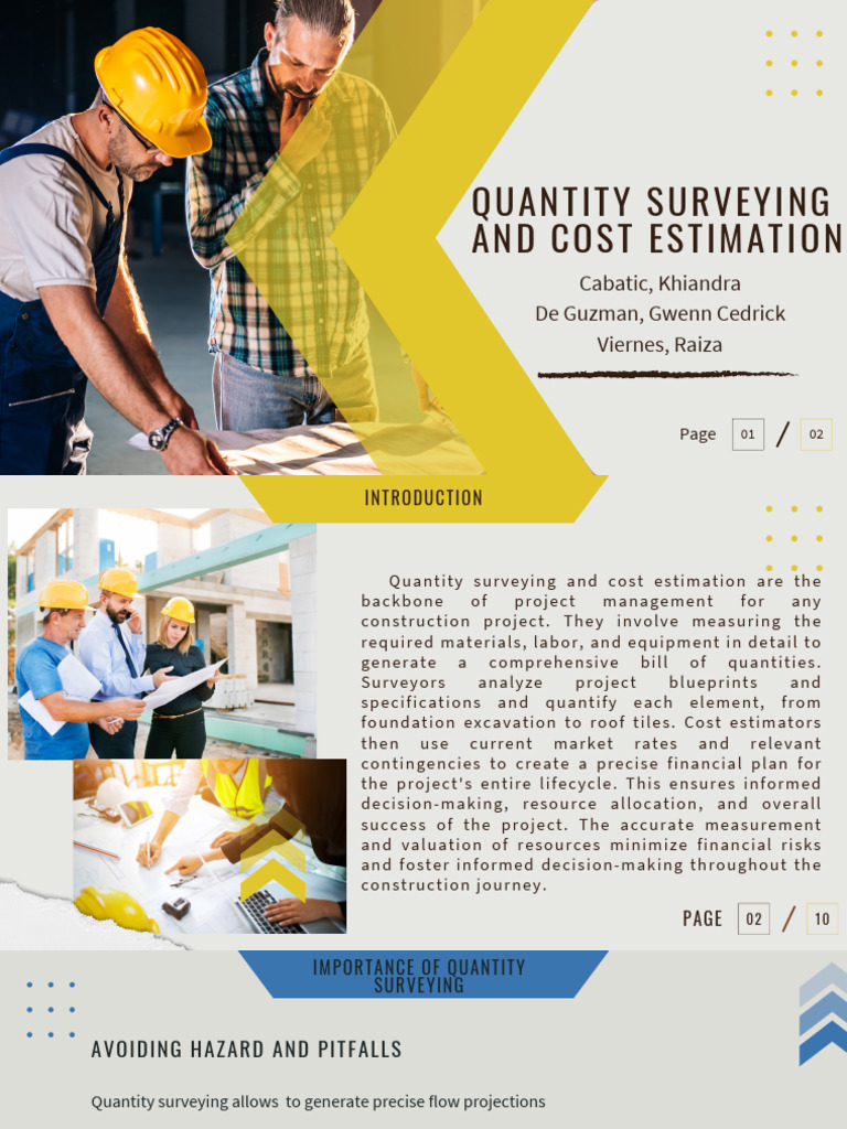 Quantity Surveying and Cost Estimation | PDF | Risk | Surveying