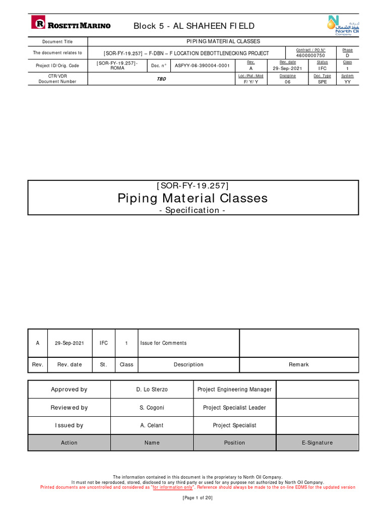 (PMS) SOR FY 19.257 ROMA ASFYY 06 390004 0001 - Reva | PDF | Pipe (Fluid Conveyance) | Stainless ...