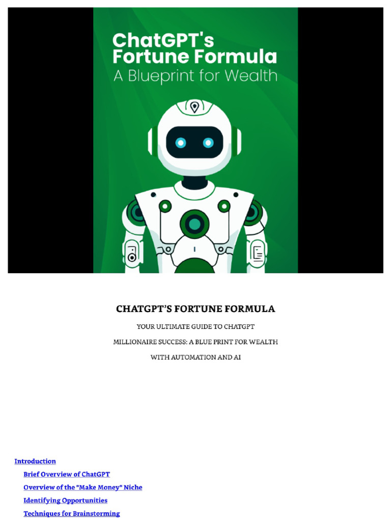 ChatGPT's Fortune Formula - A Blue Print For Wealth With Automation and ...
