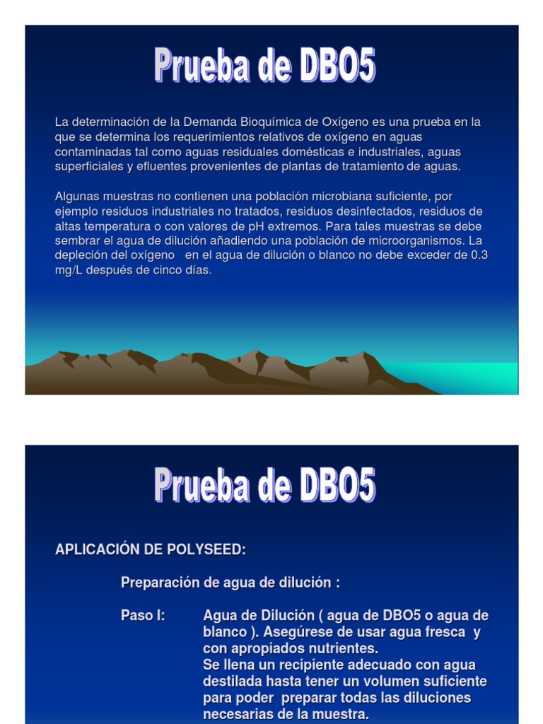 Prueba de DBO5 | PDF | Agua | Residuos
