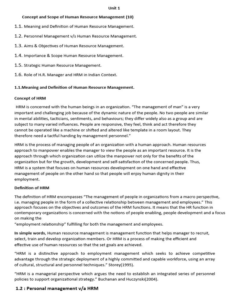 HRM Unit-1 To Unit-6 (All Units) | PDF | Human Resource Management ... HRM Unit-1 To Unit-6 (All Units) | PDF | Human Resource Management ...