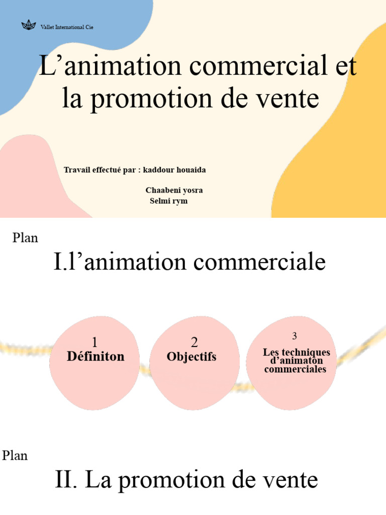 L'animation Commercial Et La Promotion de Vente: Travail Effectué Par ...