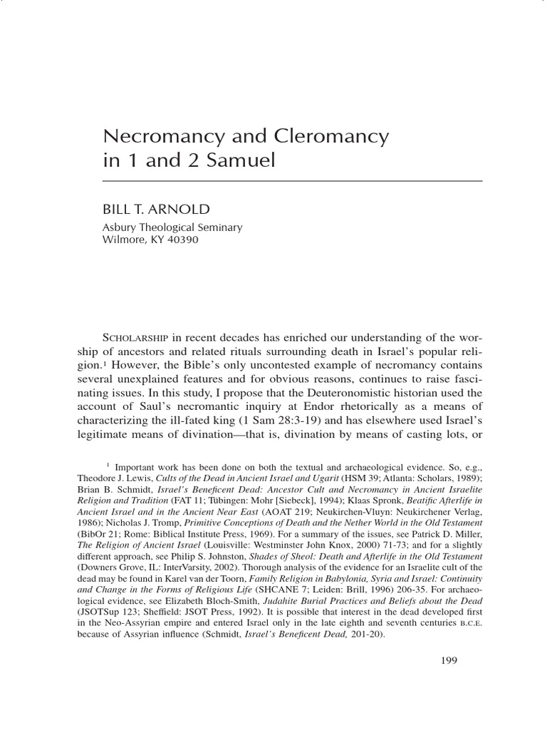 Necromancy vs. Cleromancy in Samuel | PDF | Religion & Spirituality