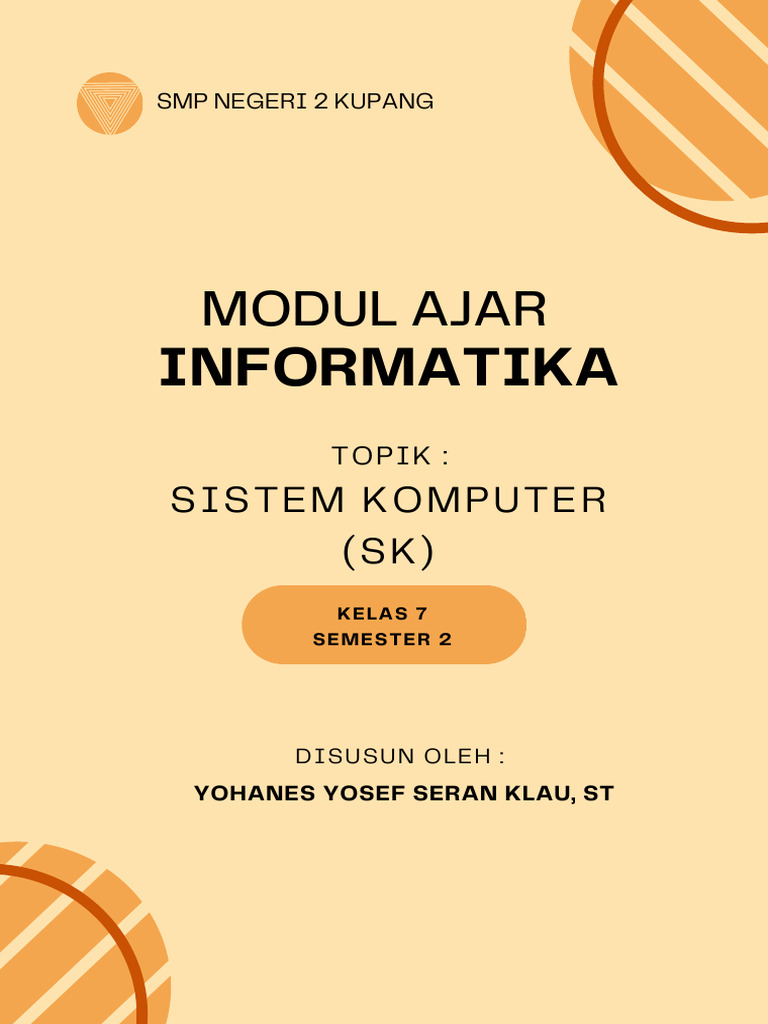 Modul Ajar Informatika - Sistem Komputer (SK) - Fase D-1 | PDF