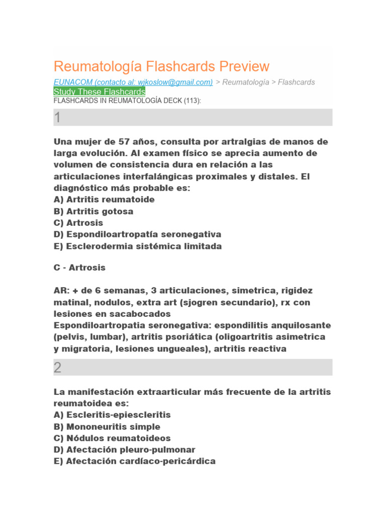 Flash Reuma | PDF | Artritis Reumatoide | Rodilla
