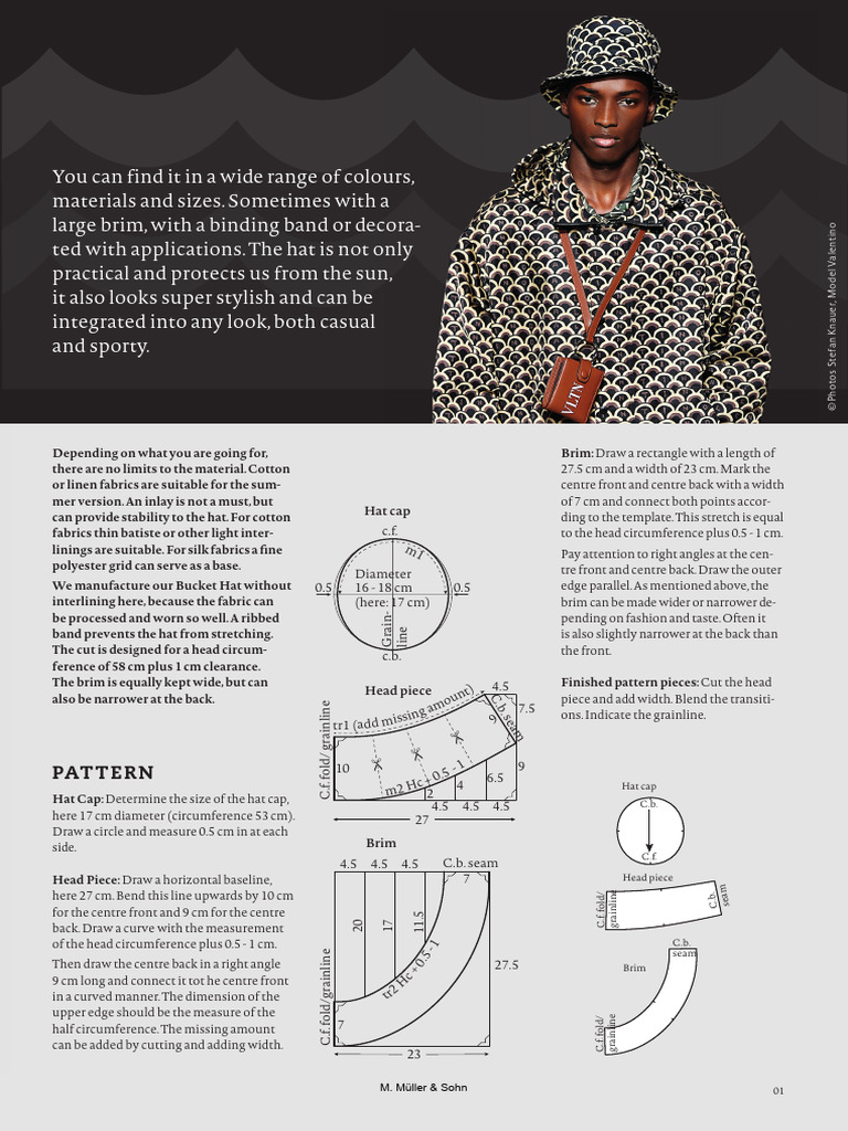 Bucket Hat Sewing Pattern Guide | PDF | Seam (Sewing) | Hat
