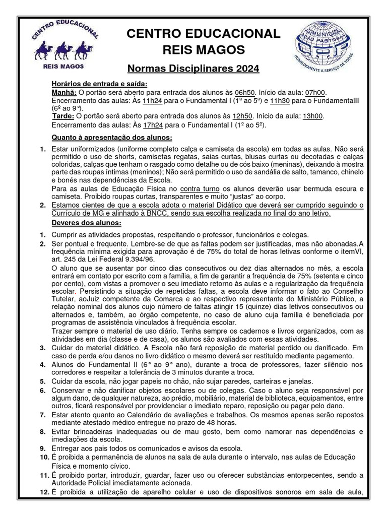 Normas 2024 | PDF | Escolas