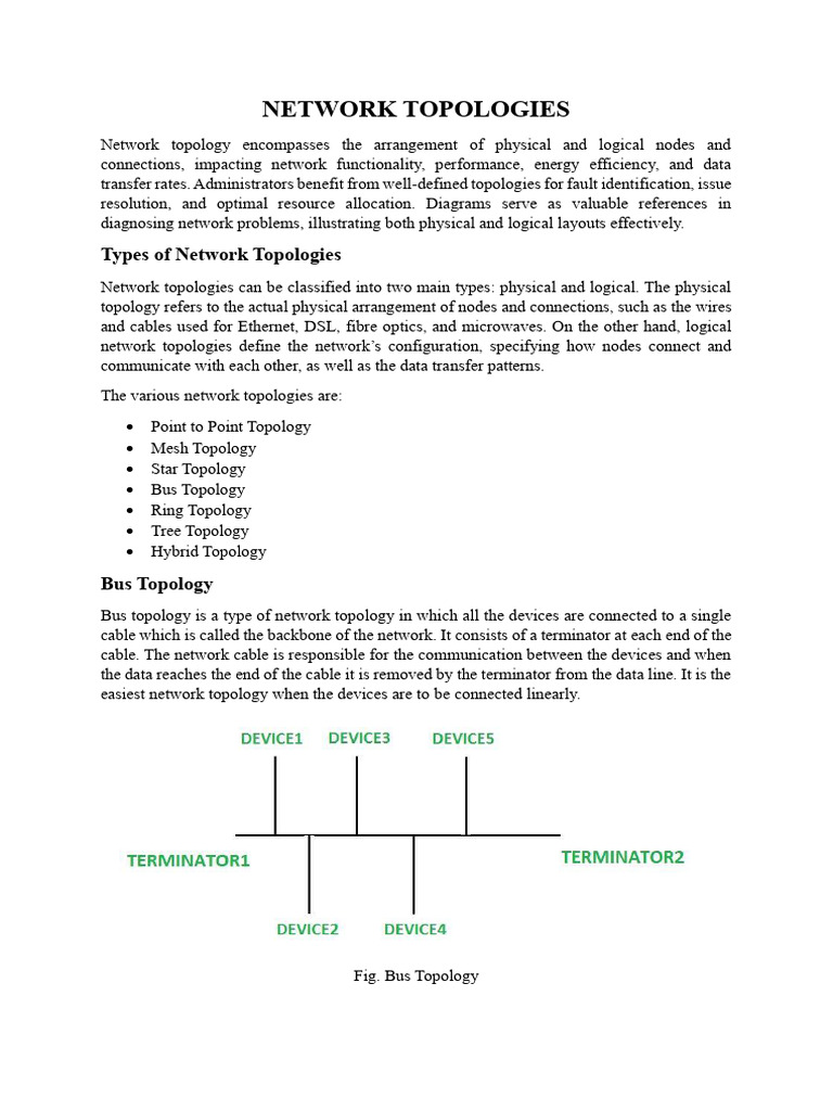 Network Topologies | PDF | Network Topology | Computer Network