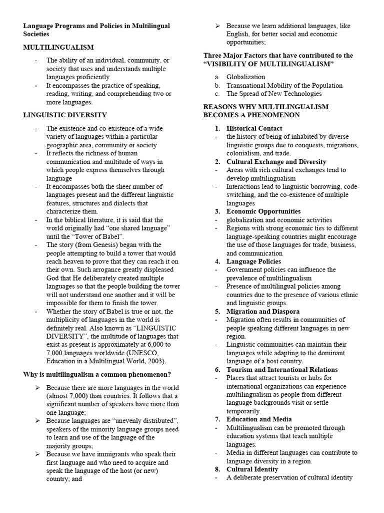 Multilingualism | PDF | Multilingualism | Multiculturalism